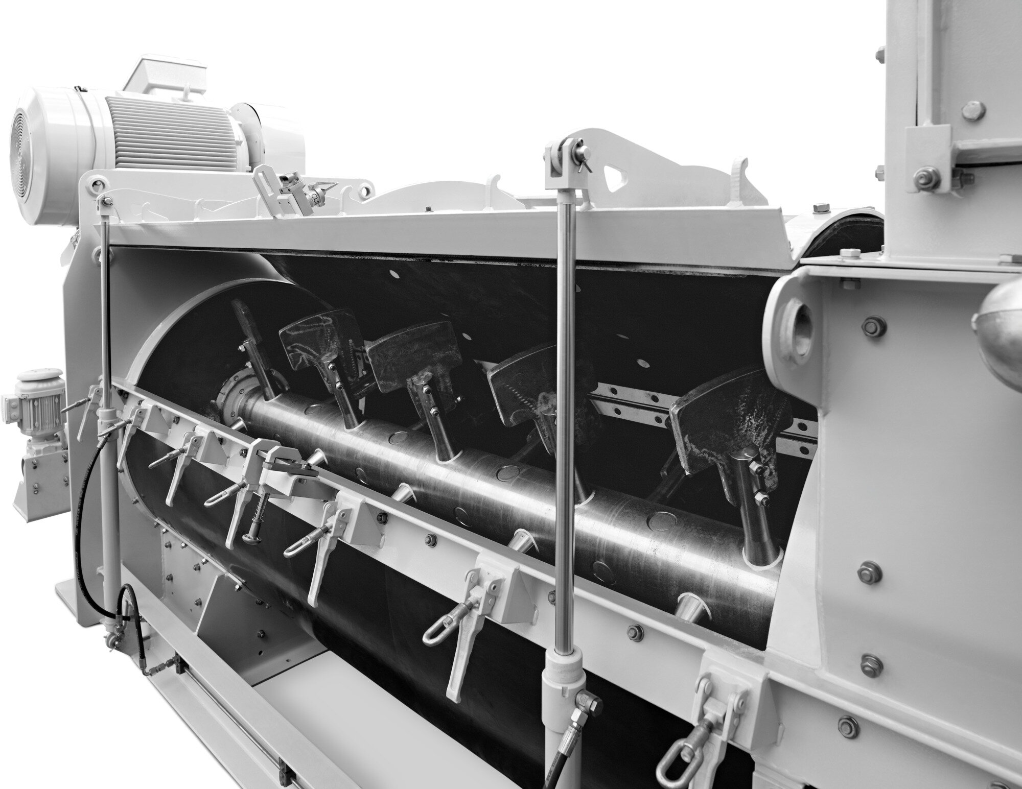 Single-shaft continuous mixer for dry or moist fine materials