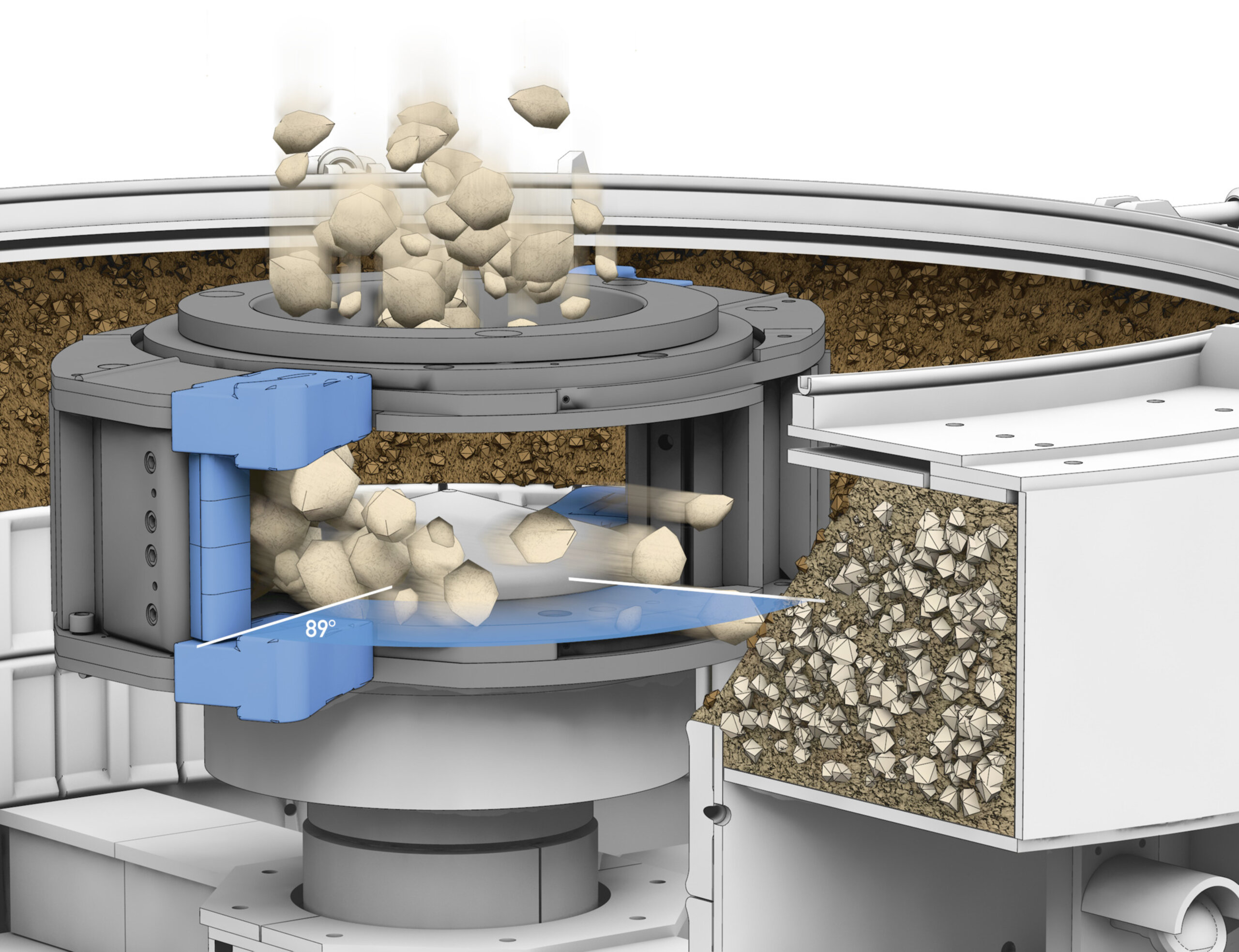 Rotor centrifugal crusher for selective crushing of mineral substances