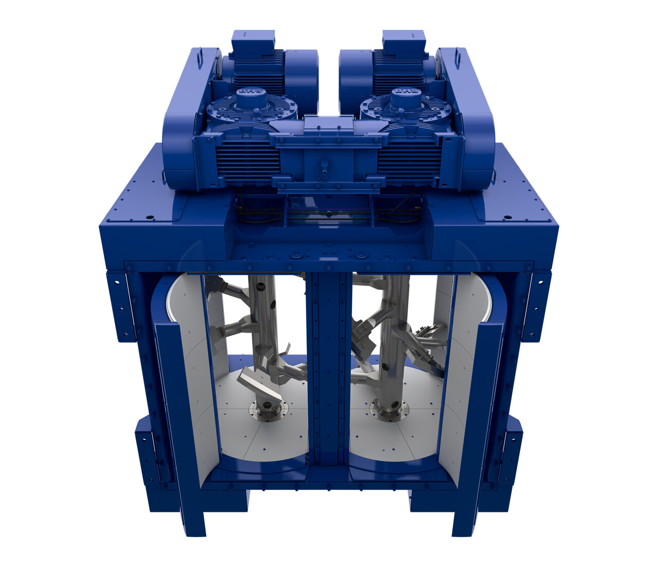 Dry powder batch mixer for mixing dry materials