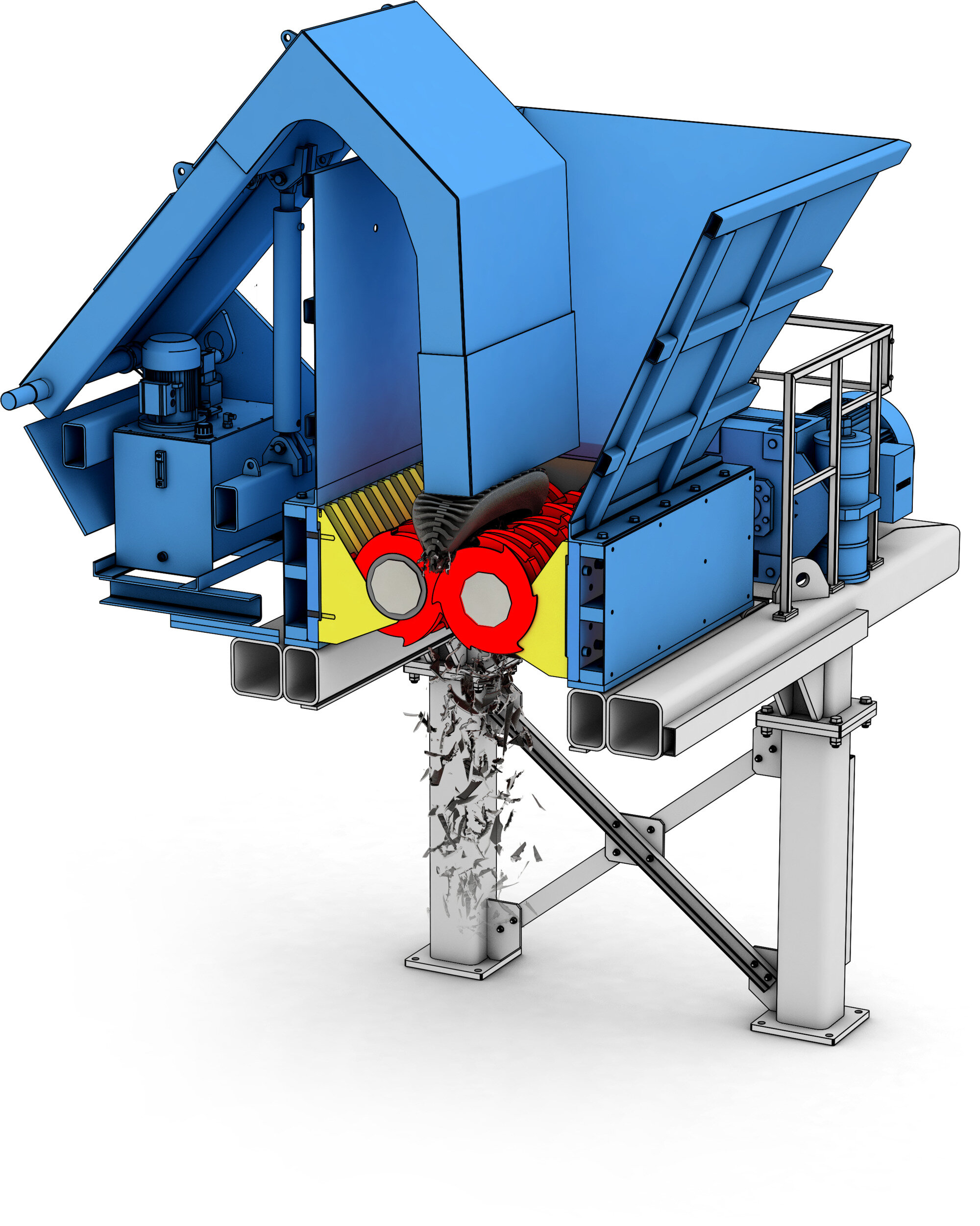 Rotary shear – pre-shredding of bulky materials
